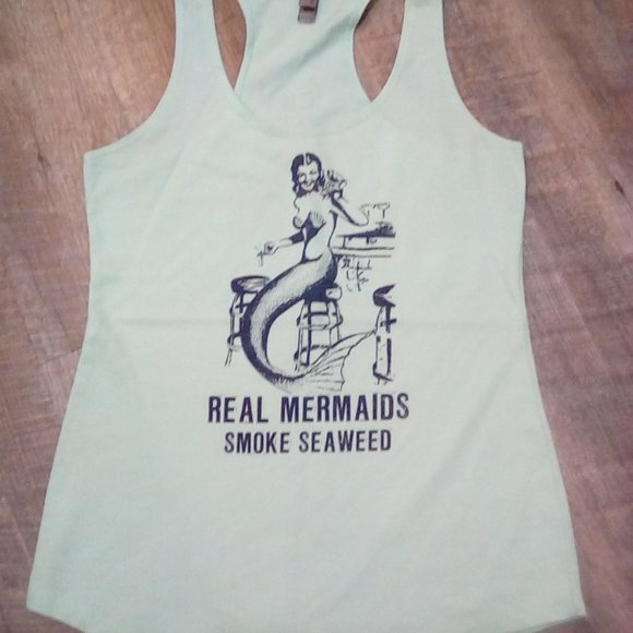 Next Level Apparel | Tops | Real Mermaids Smoke Seaweed Mint Green S ...